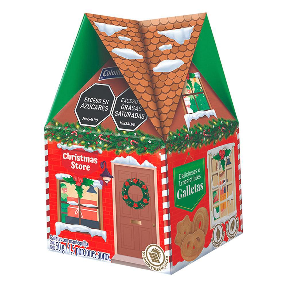 Galletas navidad COLOMBINA con mantequilla caja mini casita (50 gr) img #1