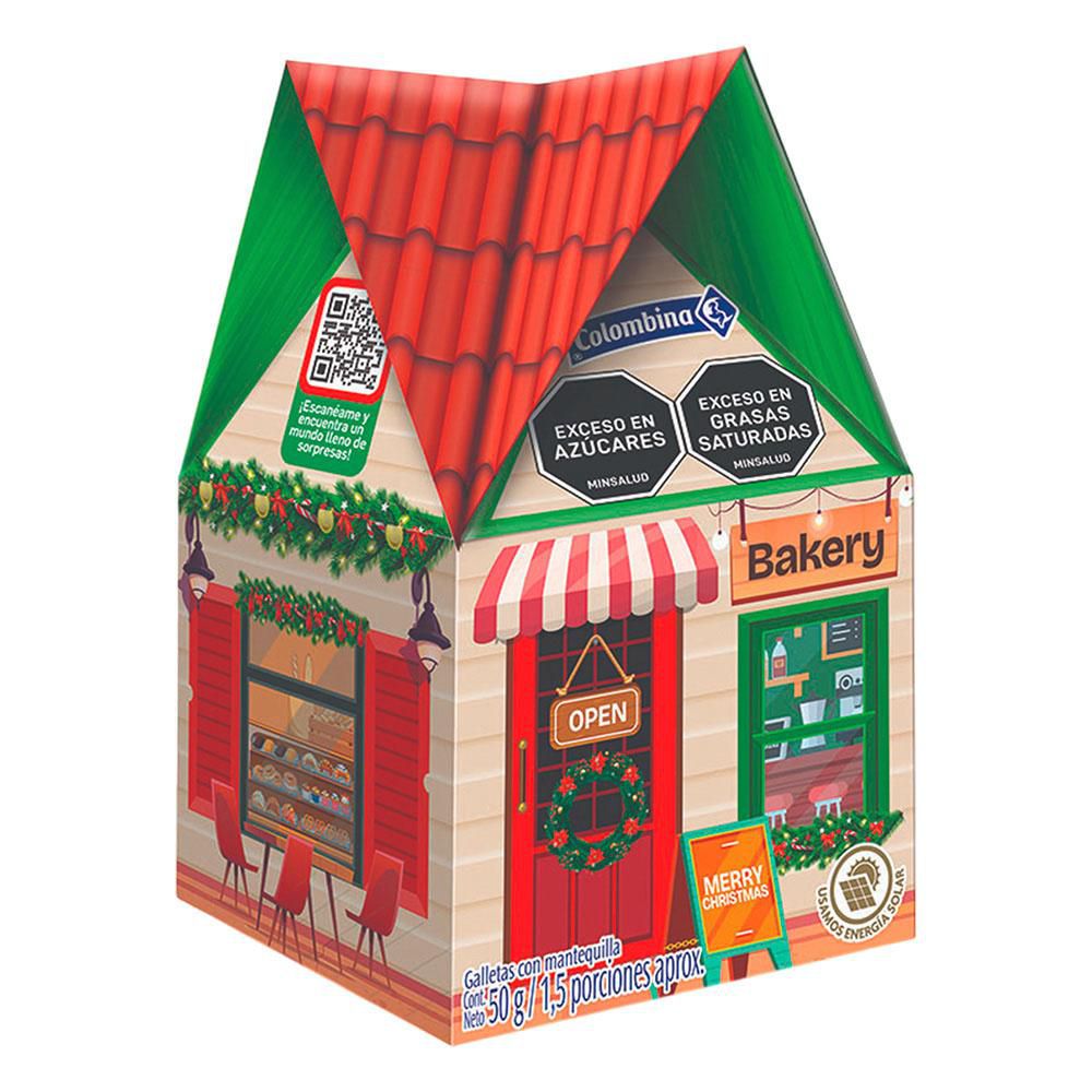 Galletas navidad COLOMBINA con mantequilla caja mini casita (50 gr) img #2